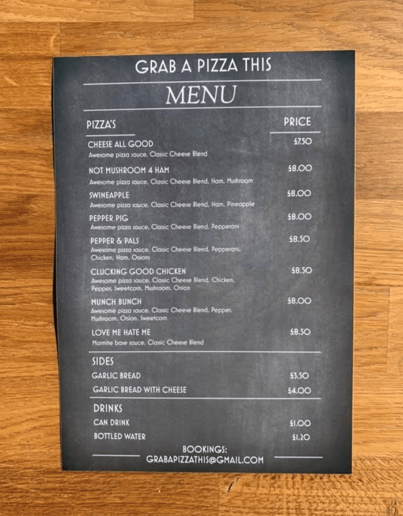Menu – Grab A Pizza This